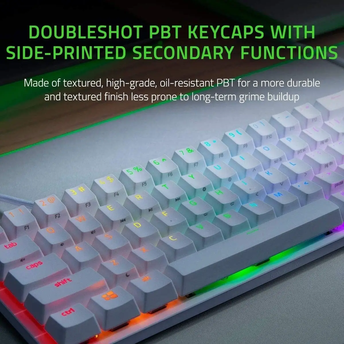 Razer Huntsman Mini Clicky Optical RGB Gaming Keyboard Mercury Purple ...